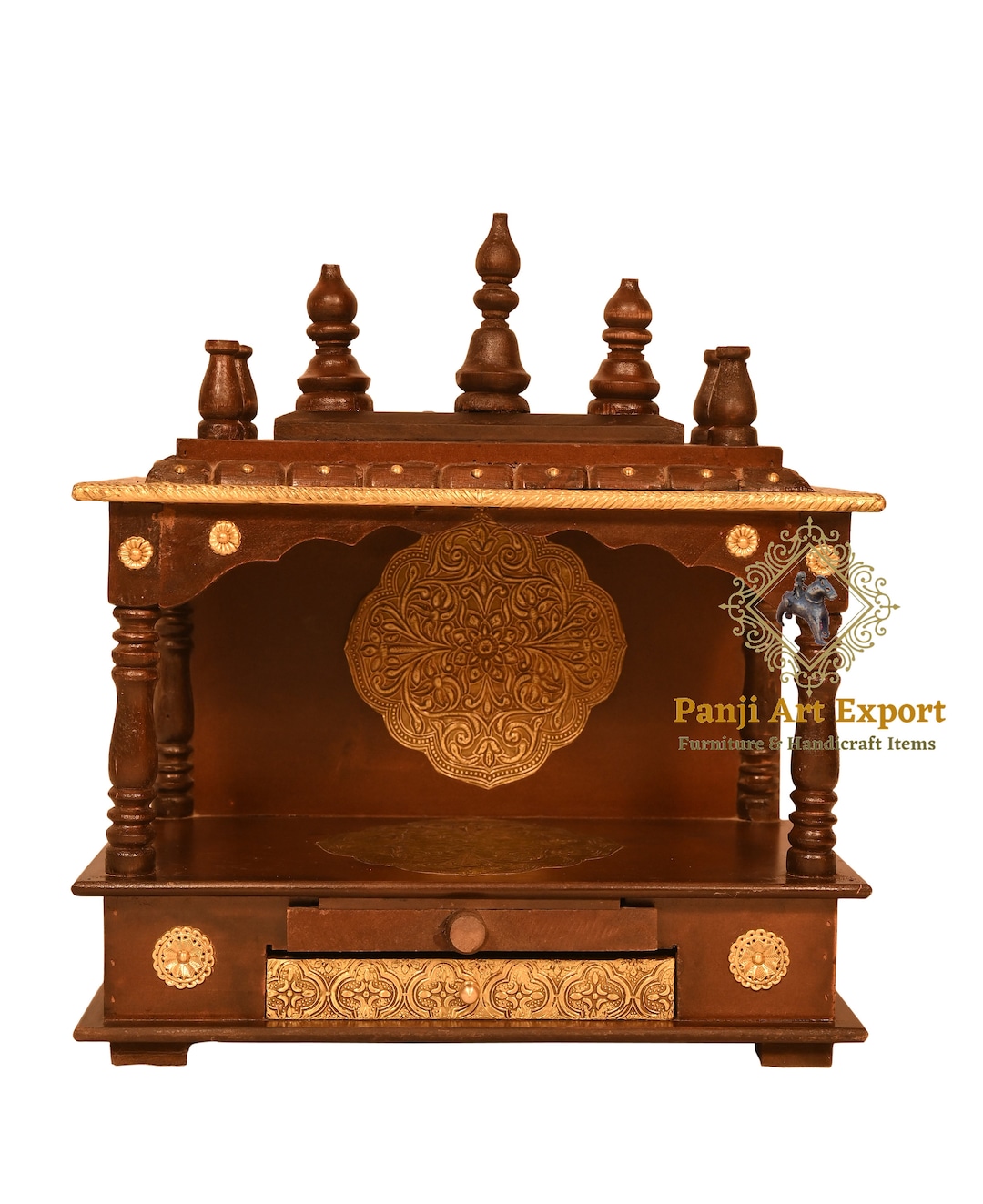 Wooden Temple Mandir Handcrafted Wall Hanging Mandir Pooja Ghar Mandap ...