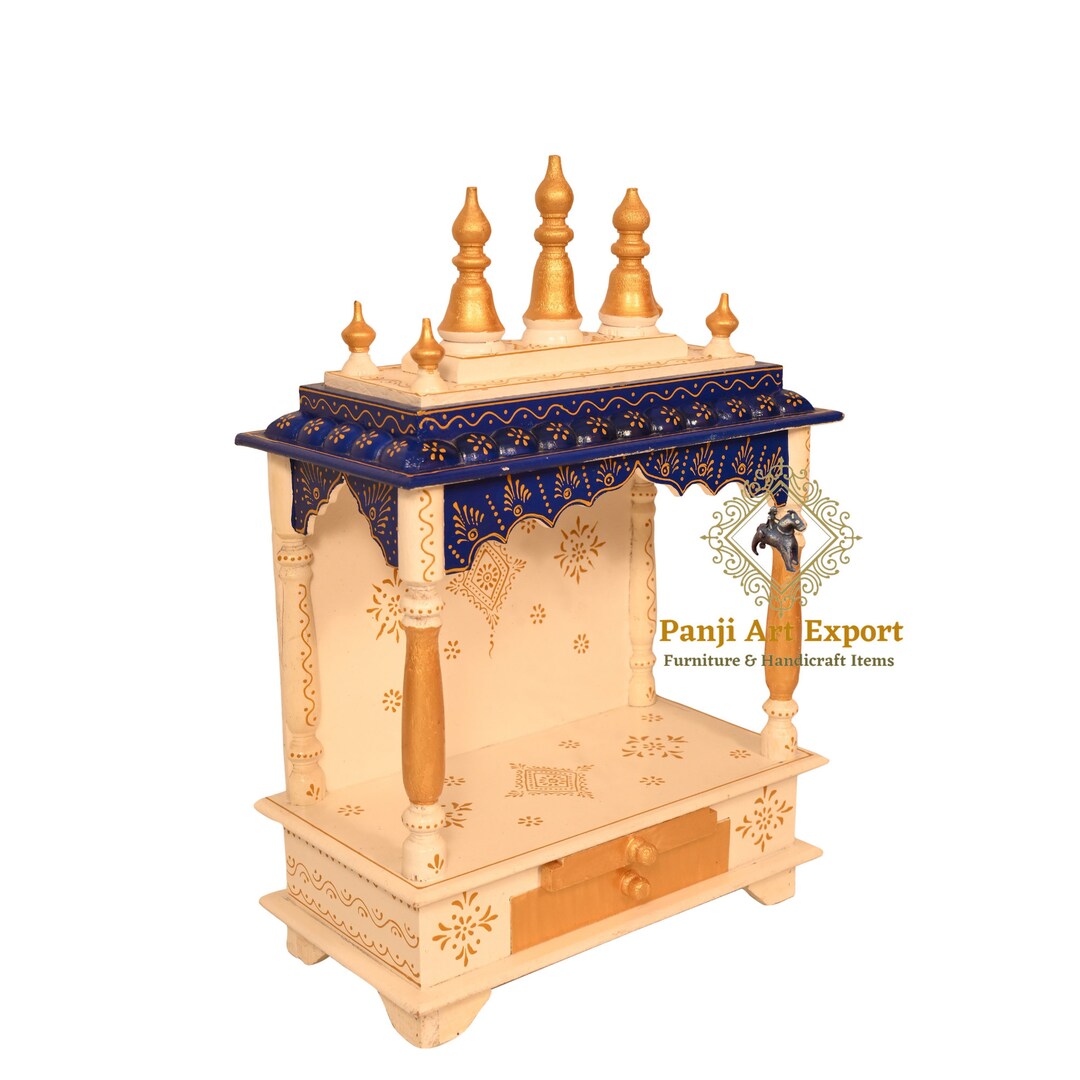 Handcrafted Wooden Wall-mounted Temple: Indian Pooja Ghar Mandir - Etsy