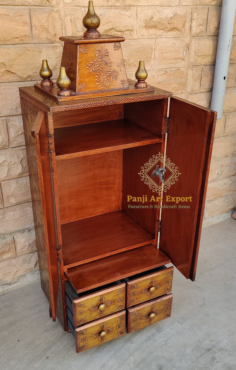 Wooden Temple Mandir Big Size Temple With 4 Drawers Beautiful - Etsy