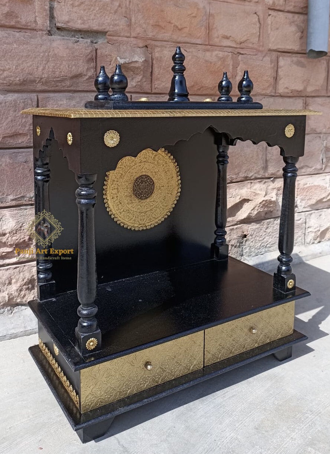 Wooden Temple Mandir Handcrafted Hindu Pooja Ghar Mandap for Worship ...