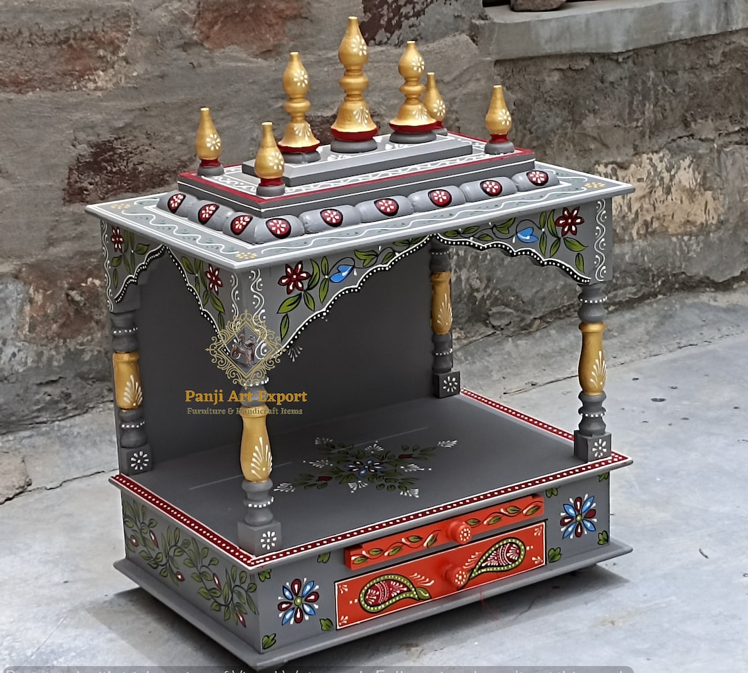 Wooden Pooja Room Temple Handcrafted Wall Hanging Mandir Pooja Ghar ...