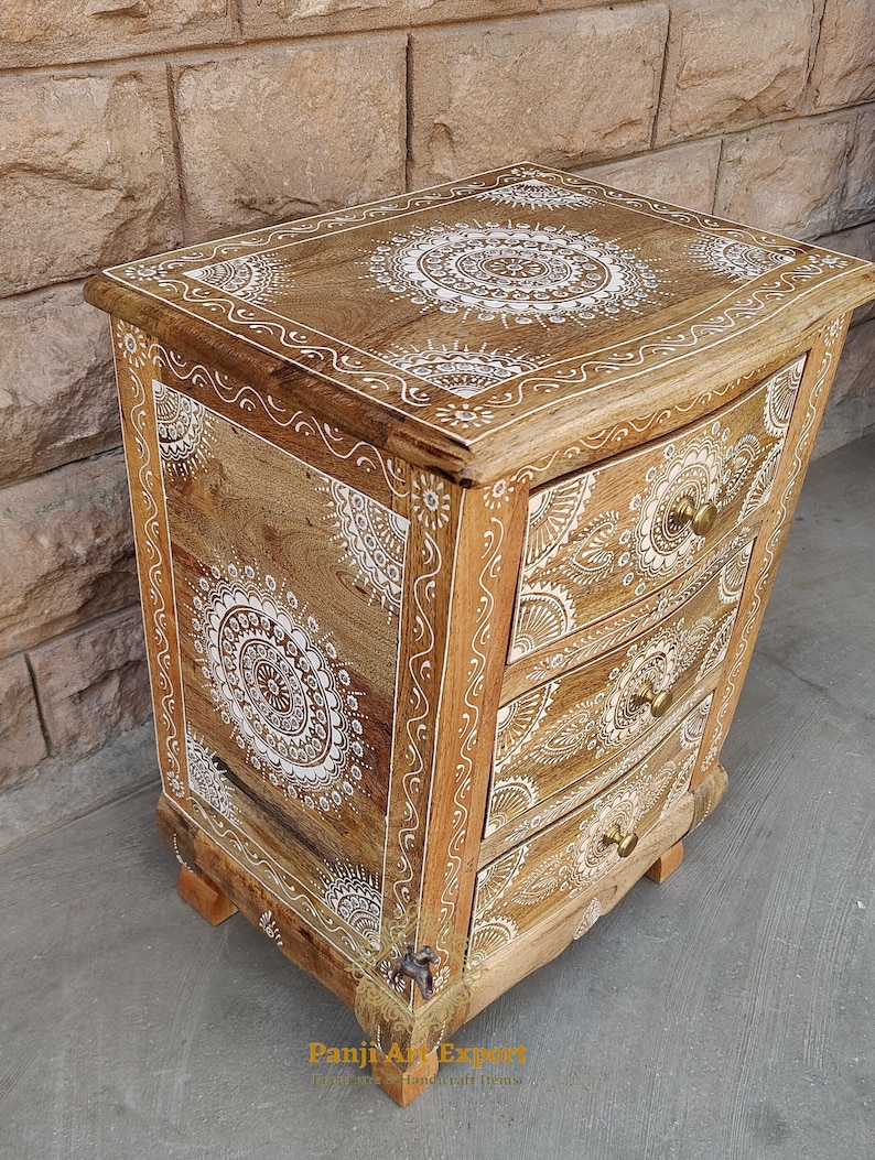 Wooden Bedside Nightstand Storage Table, Drawer Furniture, Sideboard ...