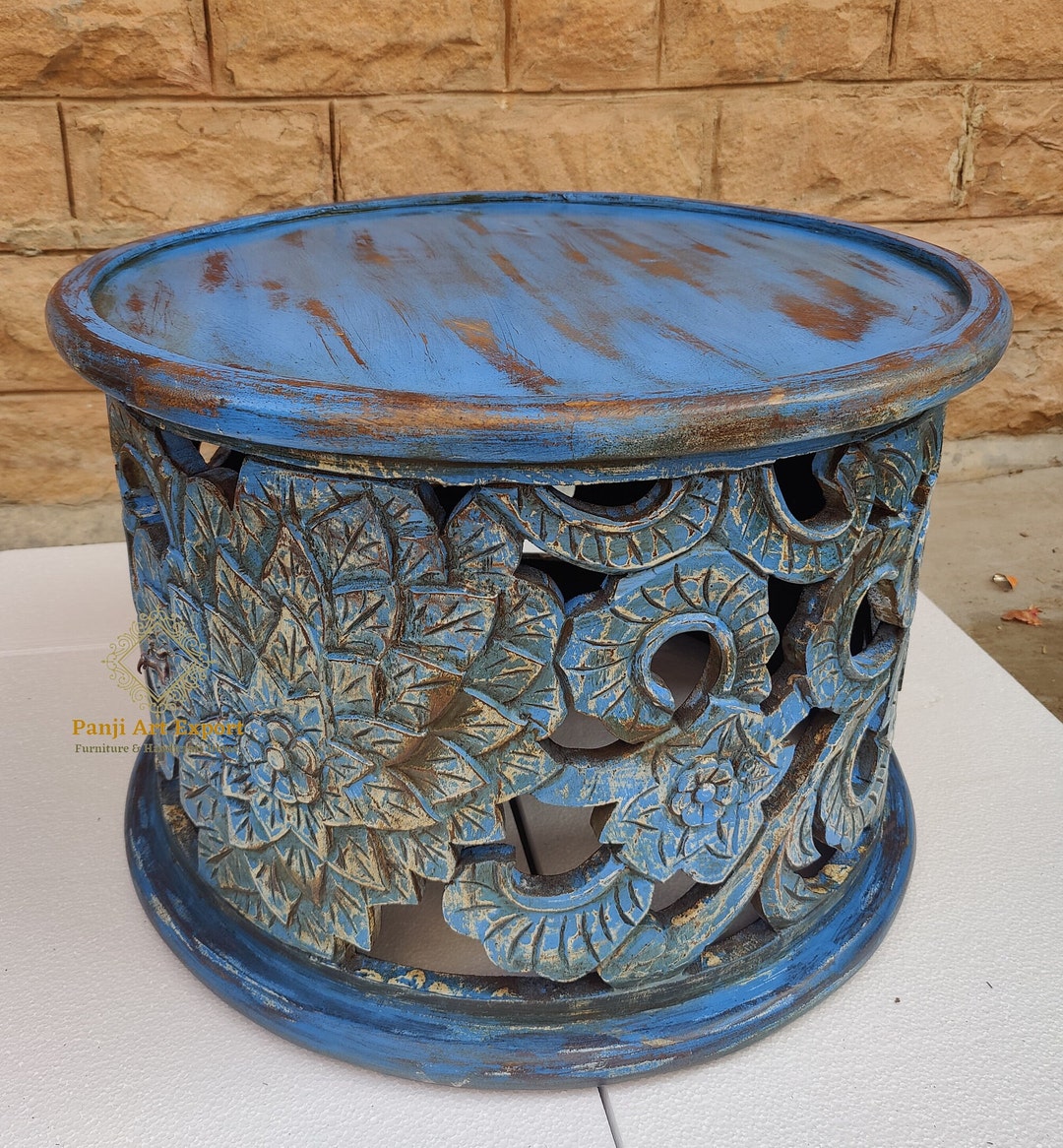 Hand Carved Mango Wood Coffee Table: Floral Lattice Indian Art - Etsy