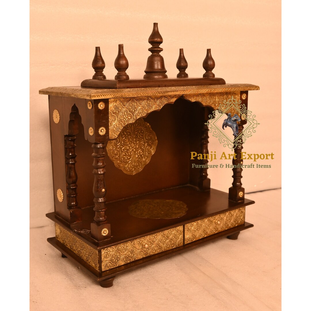 Wooden Temple Pooja Mandir Handcrafted Wall Hanging Mandir Pooja Room ...