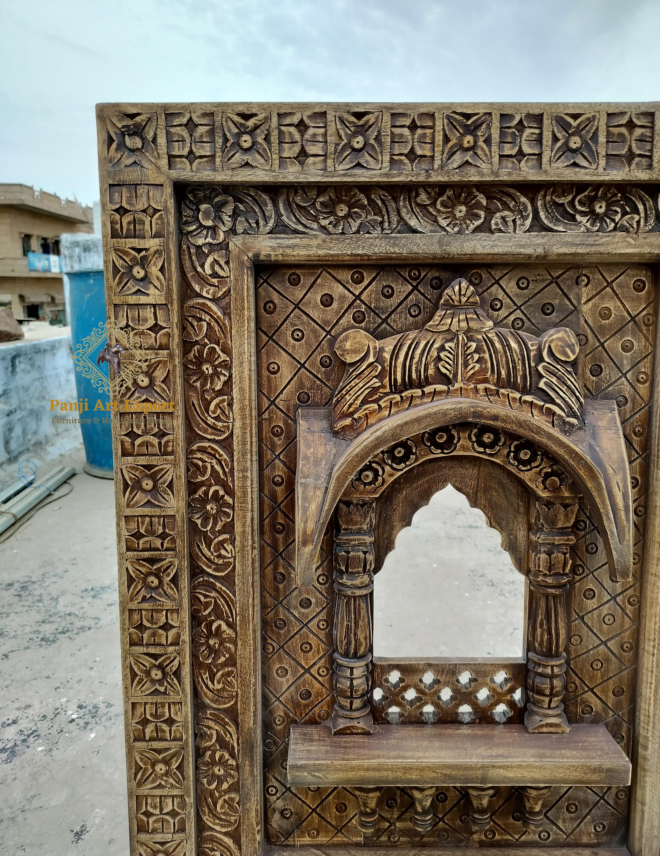 Carved Wood Jharokha Frame: Vintage Indian Window, Boho Wall Decor - Etsy