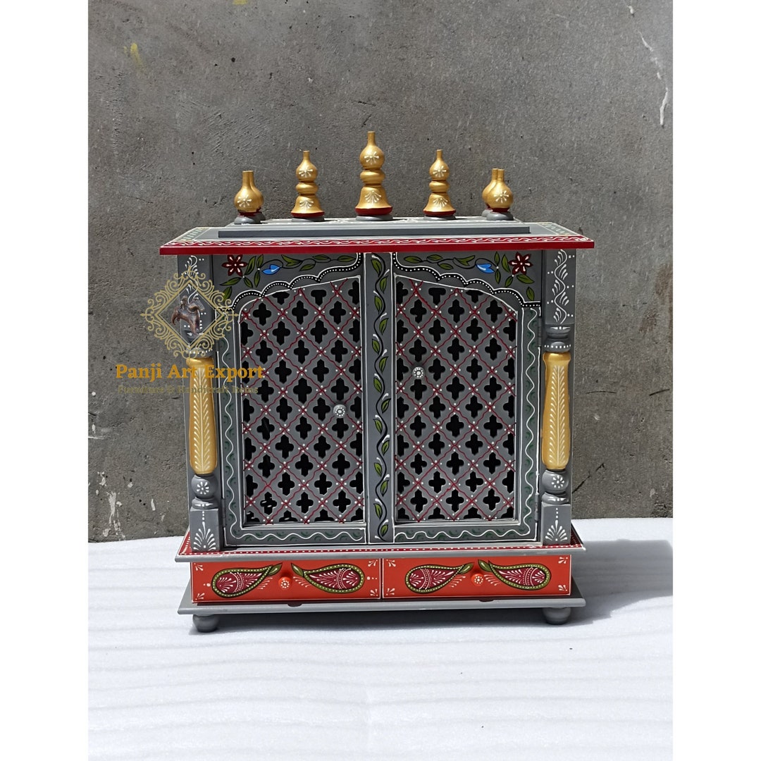Wooden Pooja Room Temple Handcrafted Wall Hanging Mandir Pooja Ghar ...