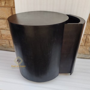 Wooden Round Storage Box Coffee Table, Wooden Coffee Table, Wooden ...