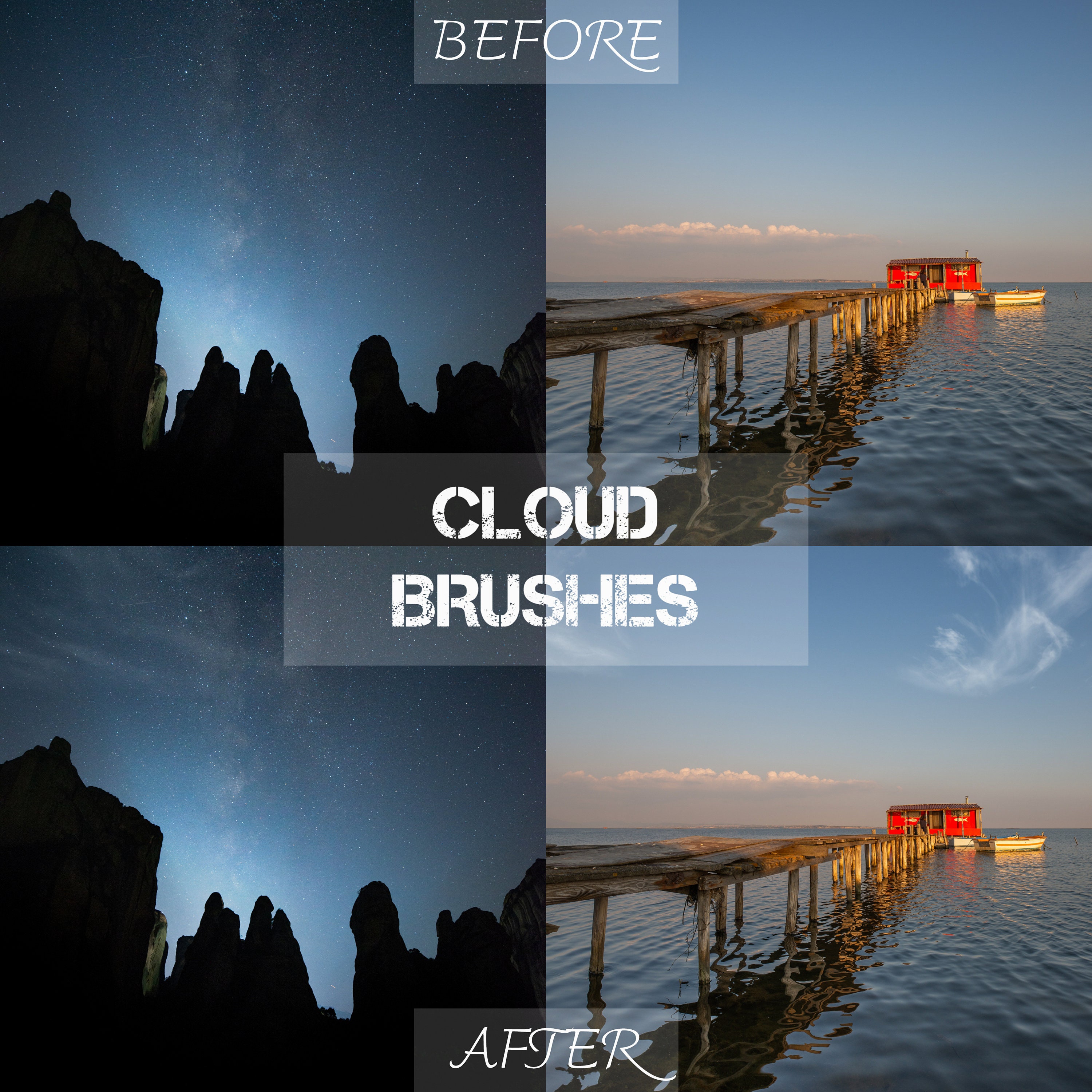 70 MEGAPACK PHOTOSHOP BRUSHES - 44 Realistic Cloud Brushes, 20 Fog ...