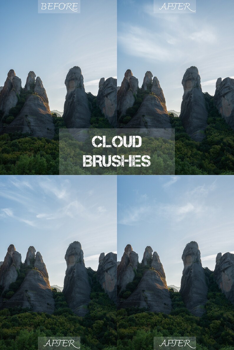70 MEGAPACK PHOTOSHOP BRUSHES - 44 Realistic Cloud Brushes, 20 Fog ...