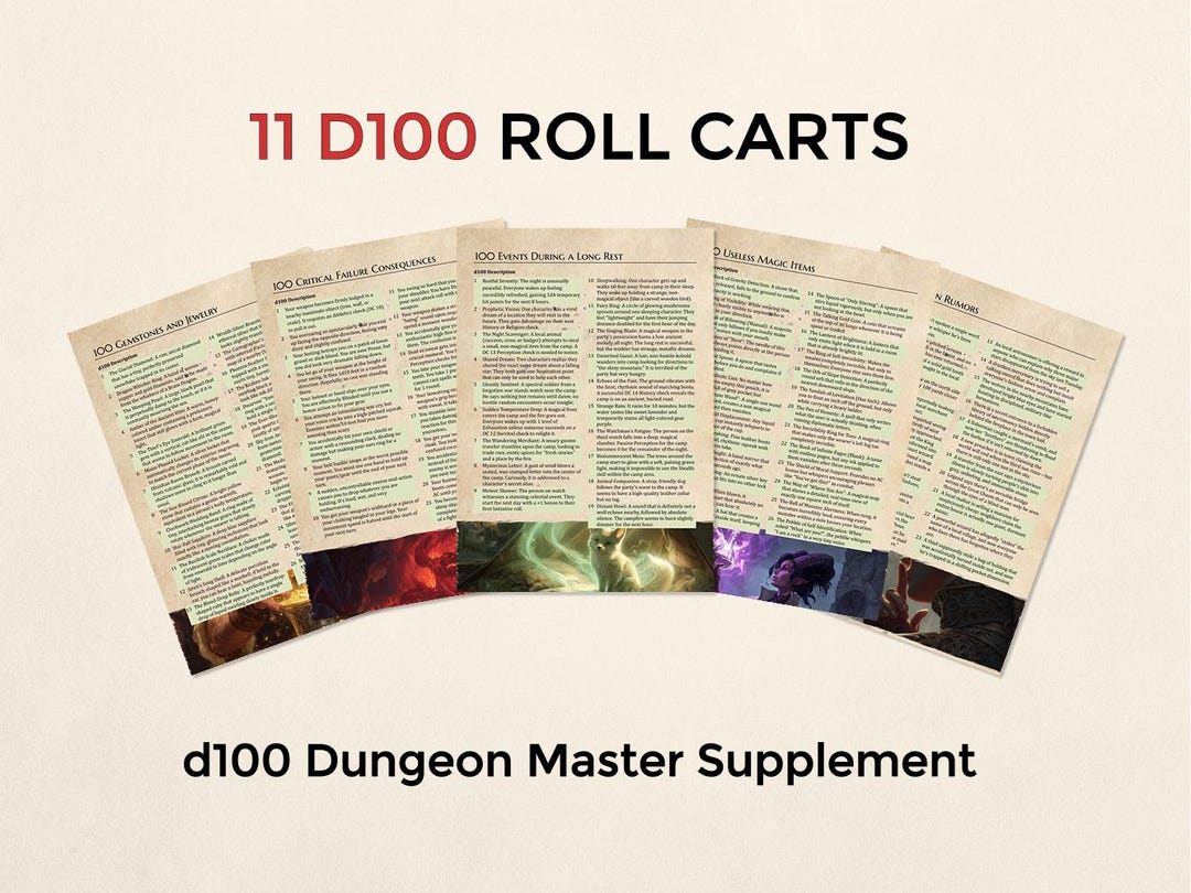 1100 Random Tables for D&D - Etsy