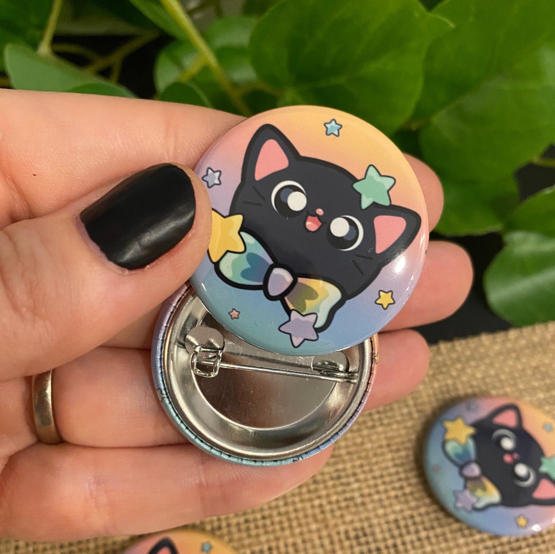 Best Cat Logo Cat Button - 1.5 Inch Button - Cat Pin, Cat Button, Lapel ...