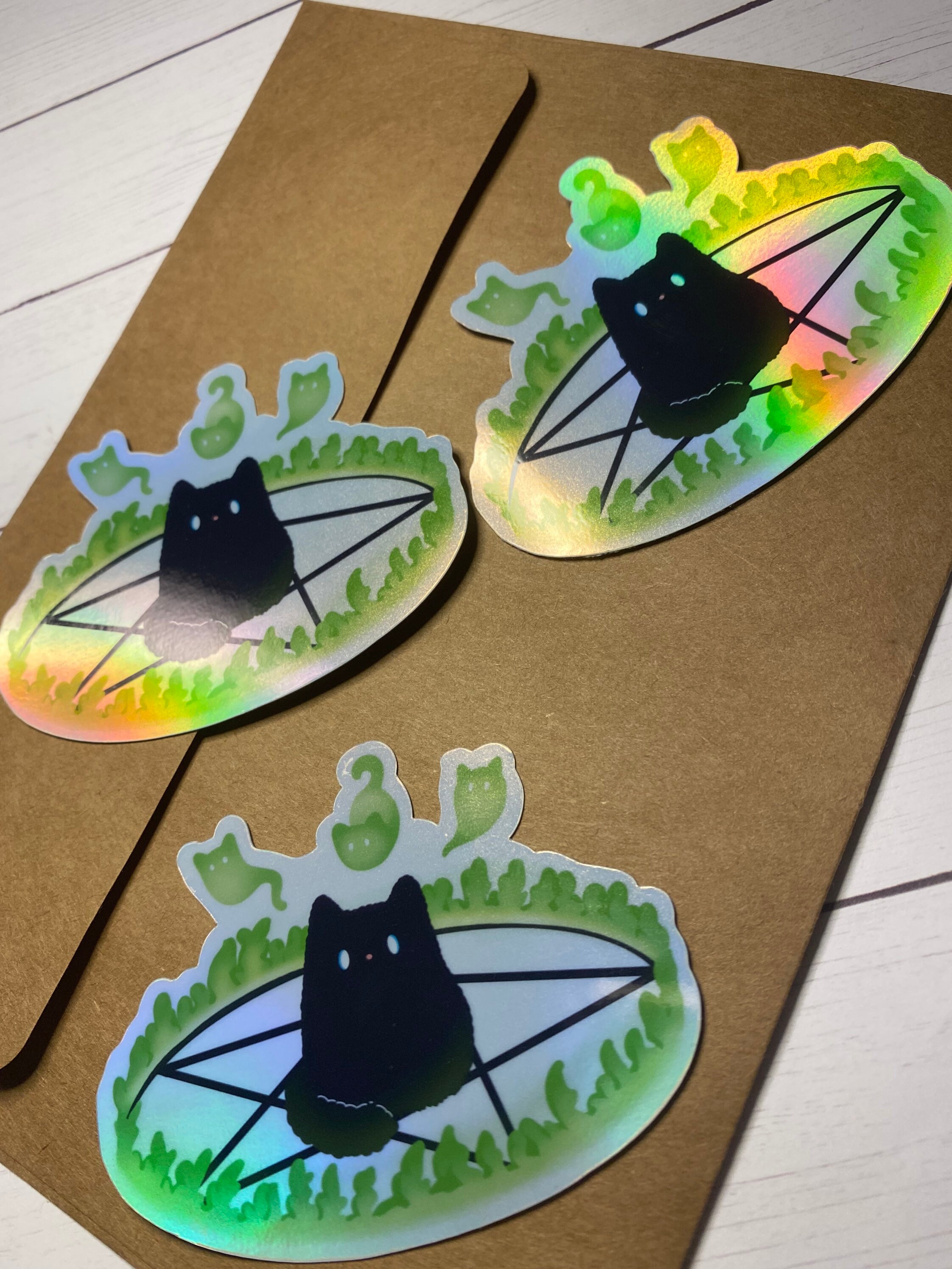 Demon Void Summoning Cat Sticker - Holographic Sticker - Vinyl Sticker ...