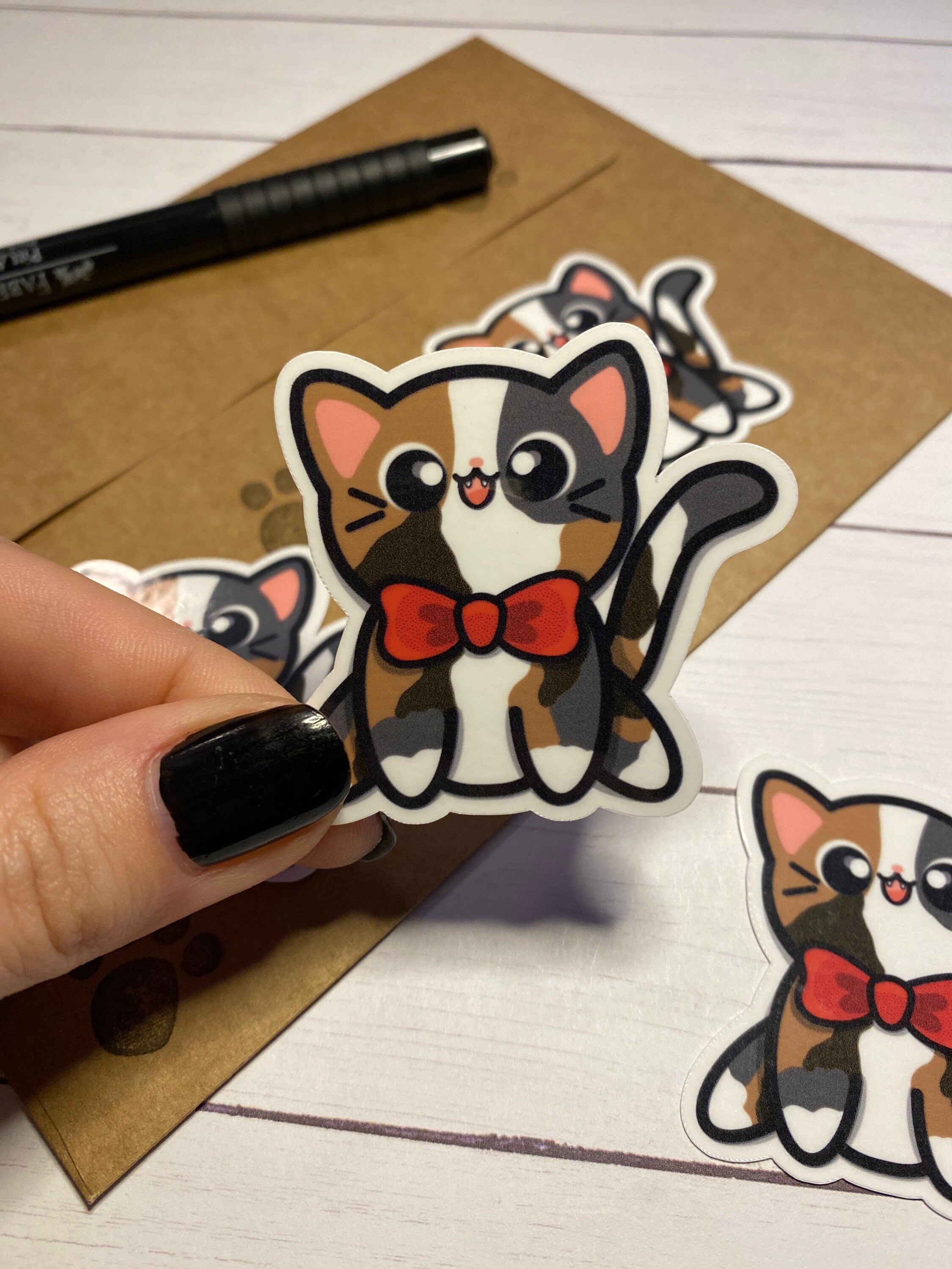 Bow Tie Cats Cat Sticker Water Resistant Sticker Laptop - Etsy