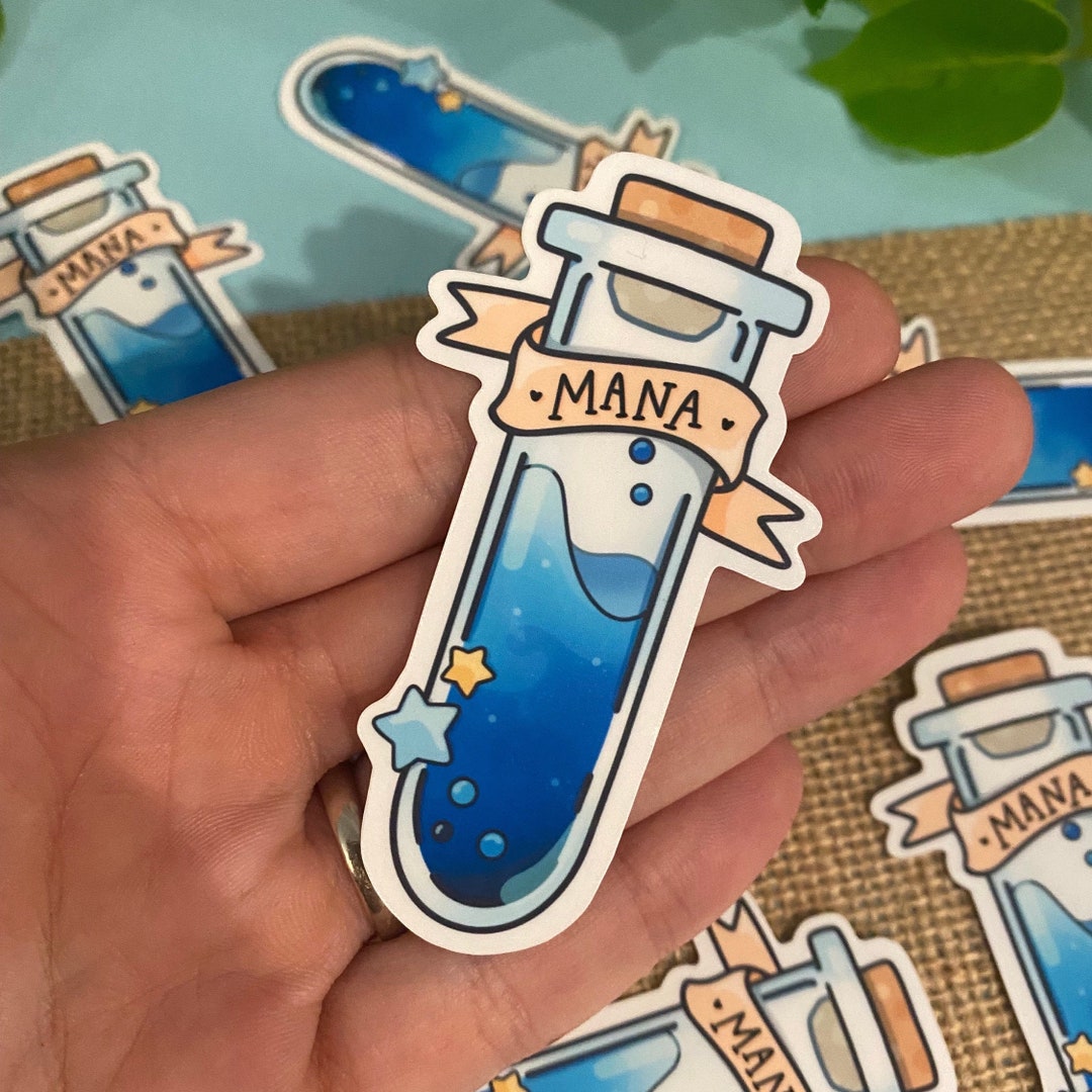 Blue Mana Potion Sticker - Gaming Sticker - Vinyl Sticker Decal for ...