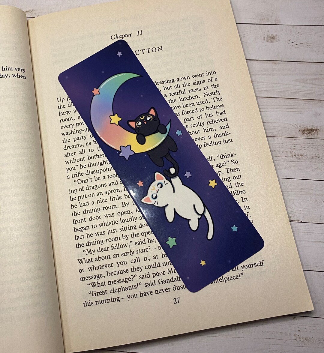 Moon Kitty Bookmark - Cat Bookmark, Gifts for Cat Lovers, Space Cat ...