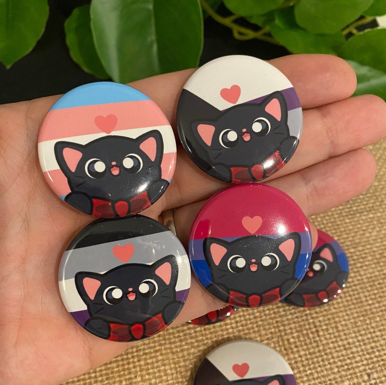 LGBTQIA Cat Buttons 1.5 Inch Button Cat Pin Cat Button - Etsy