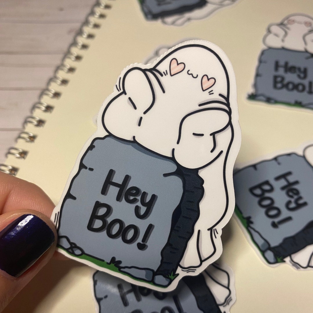 Hey Boo Ghost Sticker - Spooky Sticker - Vinyl Sticker Decal for ...