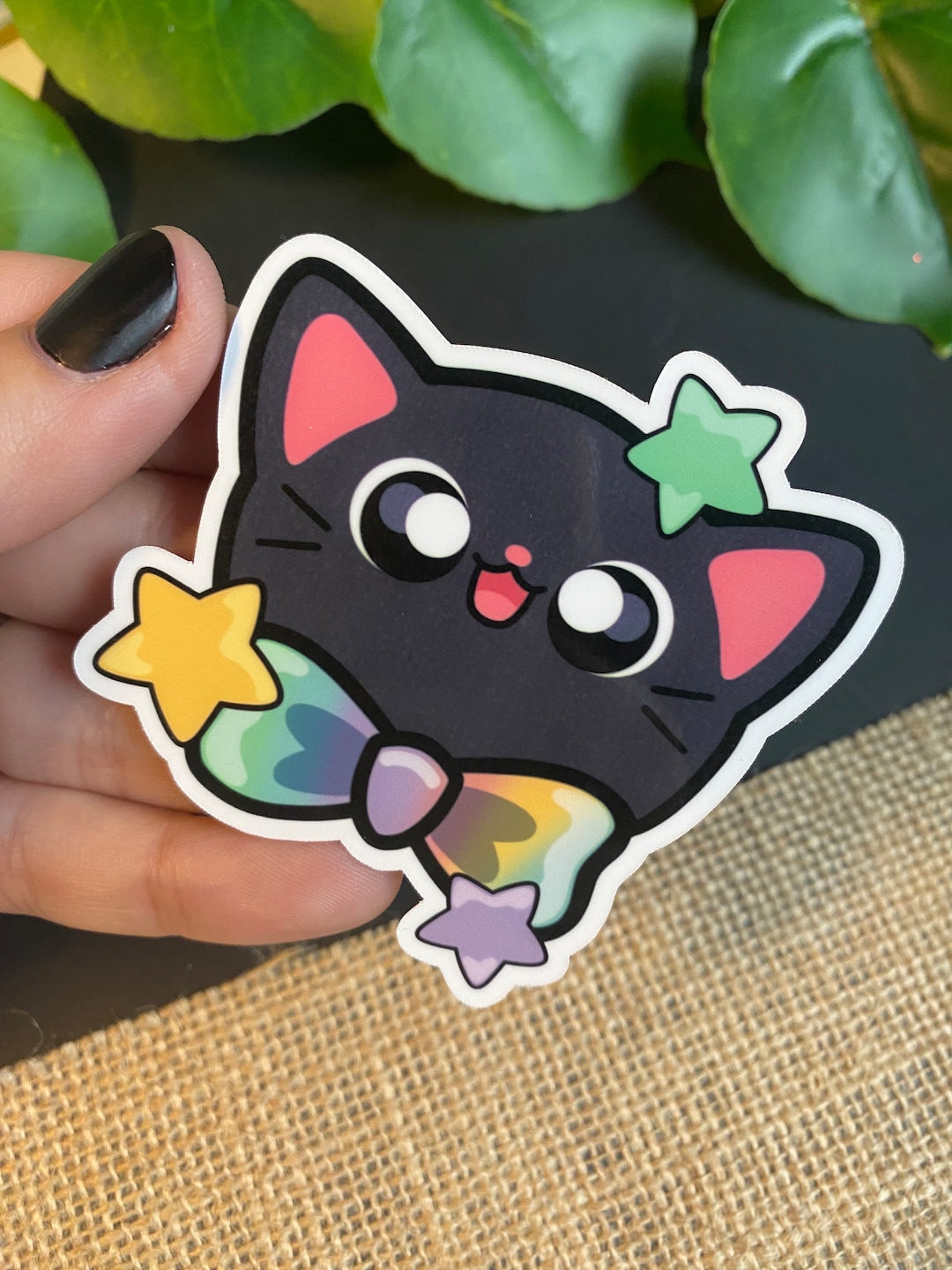 Best Cat Logo Sticker- Black Cat Sticker - Water Resistant Sticker ...