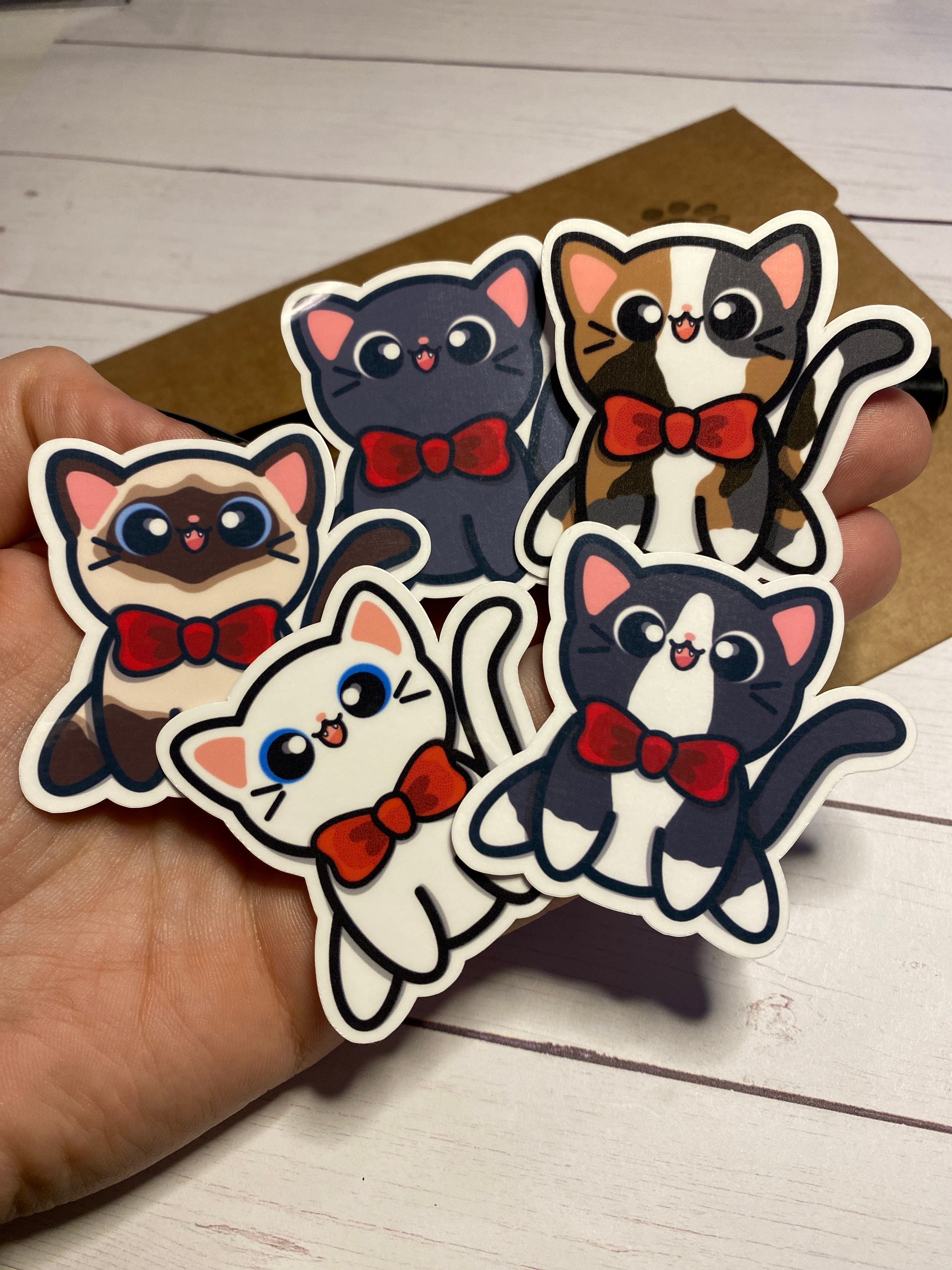 Bow Tie Cats Cat Sticker Water Resistant Sticker Laptop - Etsy