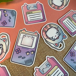 90’s Nostalgia Cat Sticker - Gaming Stickers - Vinyl Sticker Decal for ...