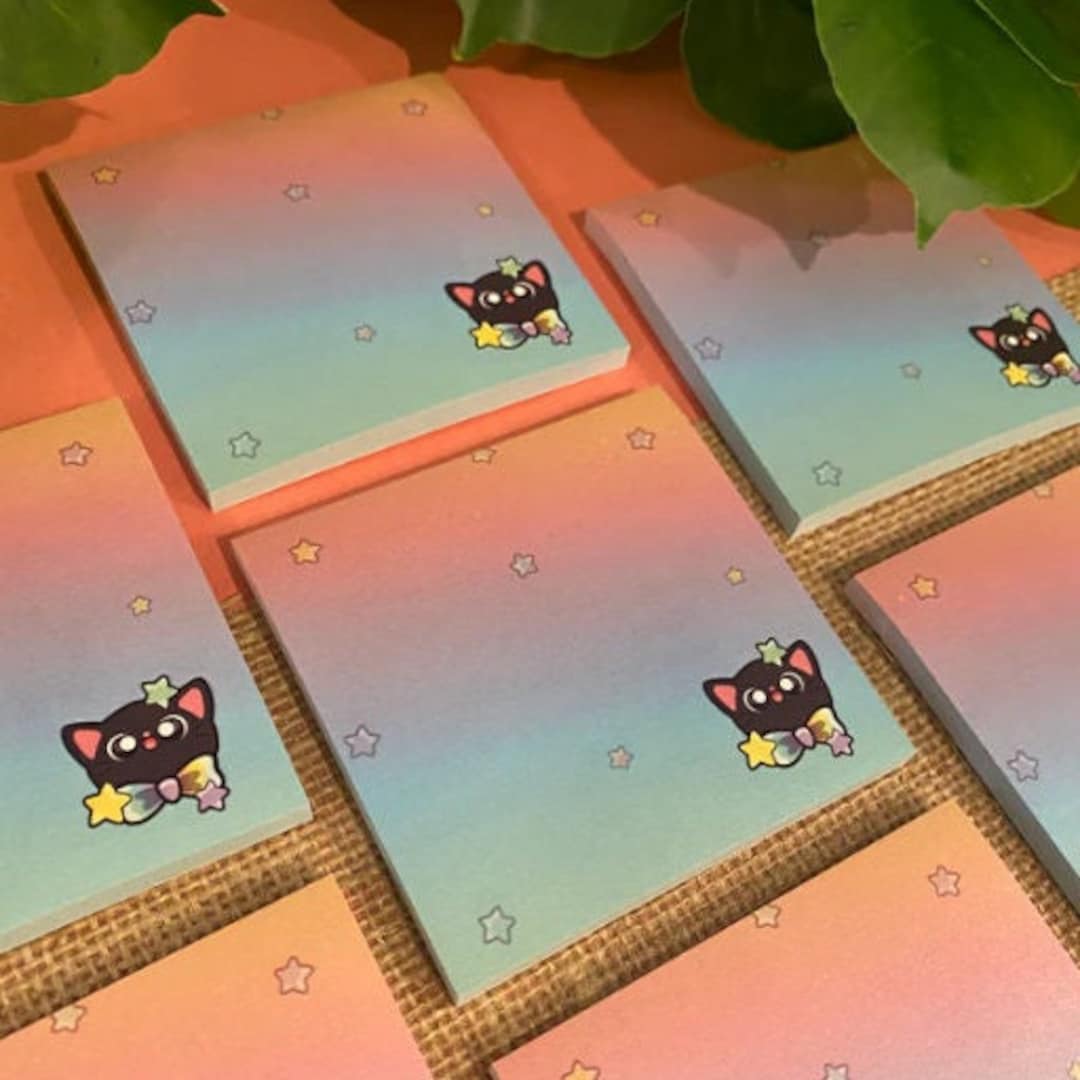 Best Cat Logo Cute Sticky Note - Memo Pad - Stationery Gifts - Etsy