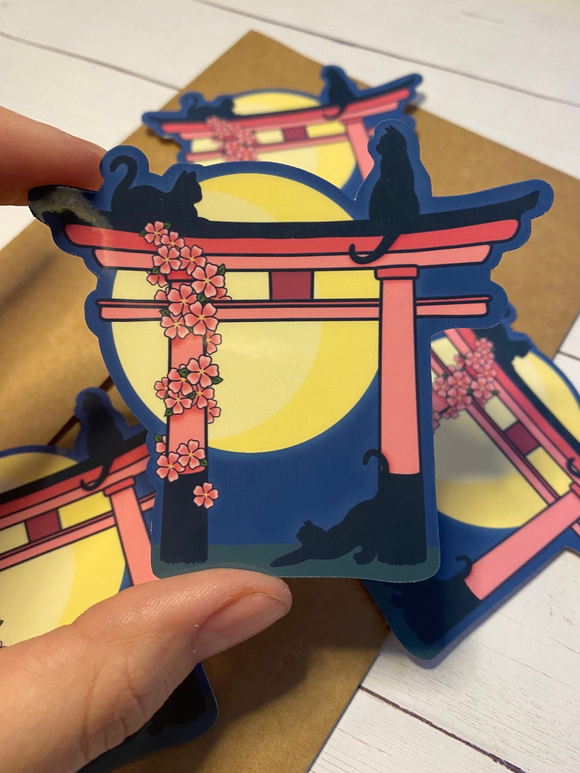 Torii Gate With Cats Sticker Torii Gate Sticker Cat - Etsy
