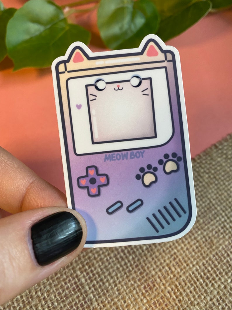 90’s Nostalgia Cat Sticker - Gaming Stickers - Vinyl Sticker Decal for ...