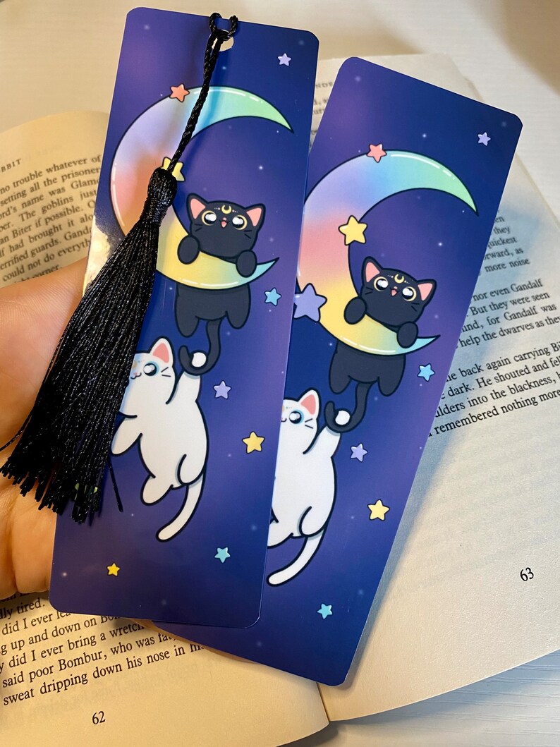 Moon Kitty Bookmark Cat Bookmark Gifts for Cat Lovers - Etsy