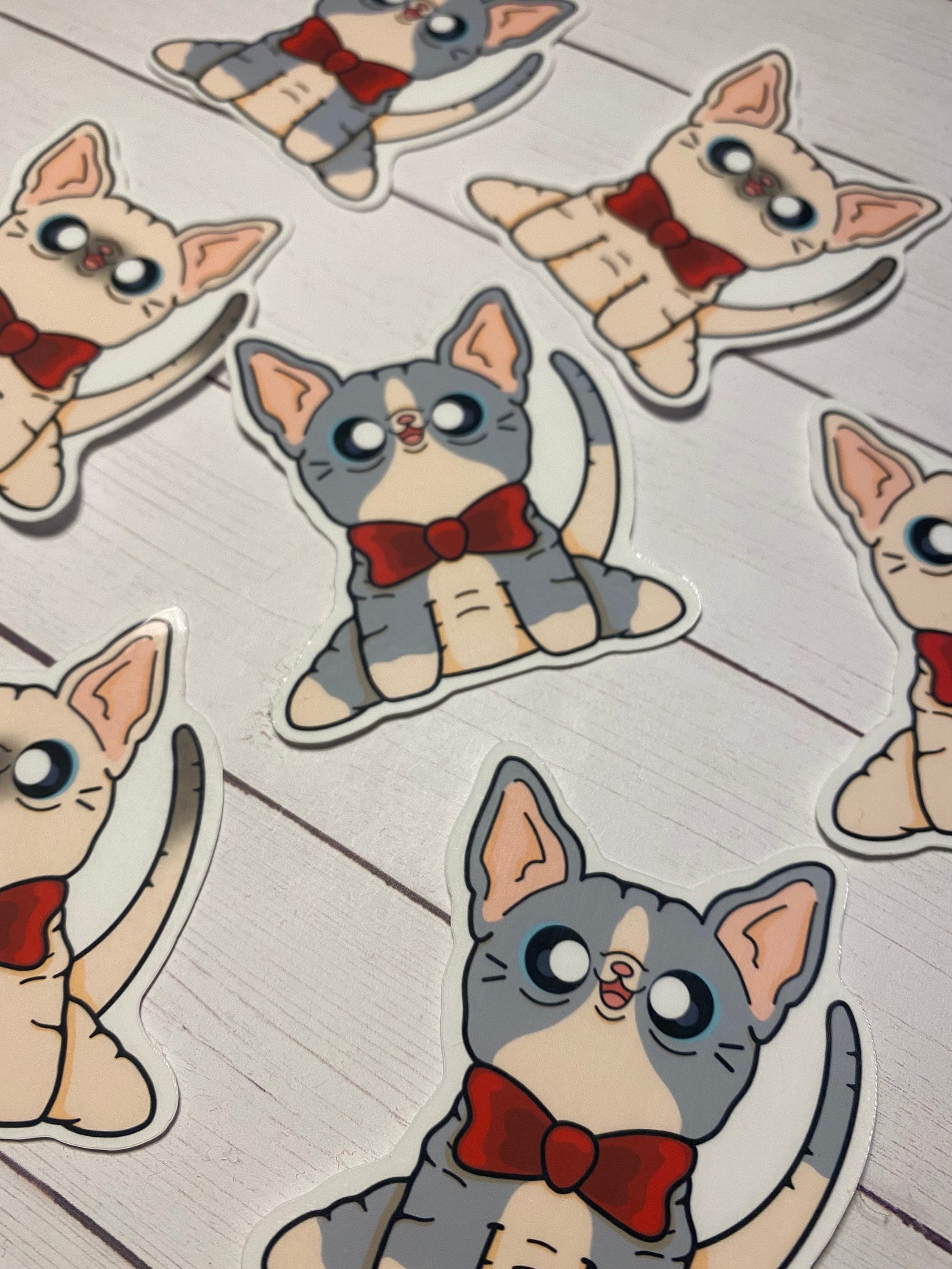 Sphynx Bow Tie Cats - Cat Sticker- Water Resistant Sticker, Laptop ...