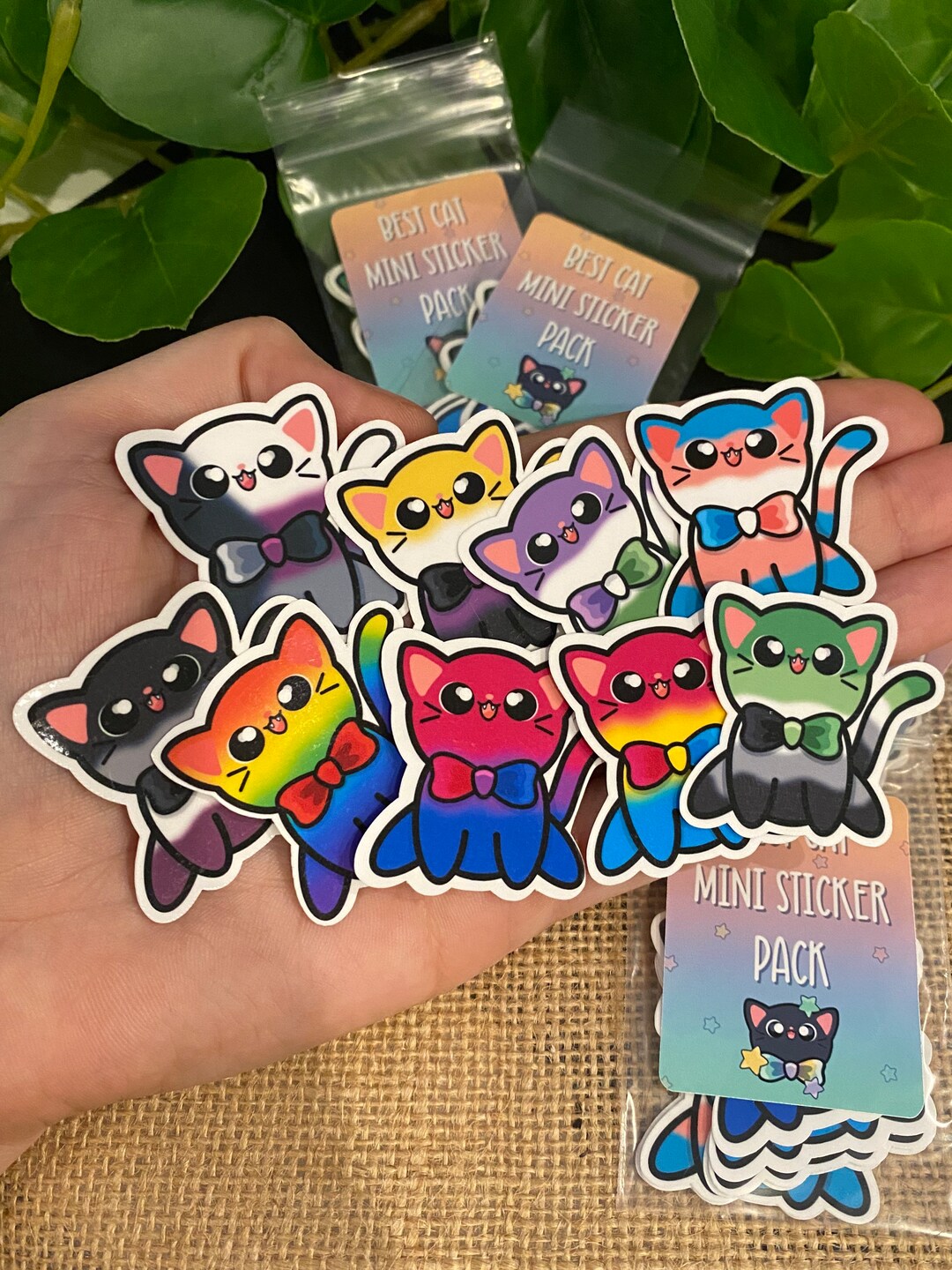 Mini Pride Cat Sticker Pack - 9 Die Cut Cat Stickers (1.65 Inch) Vinyl ...