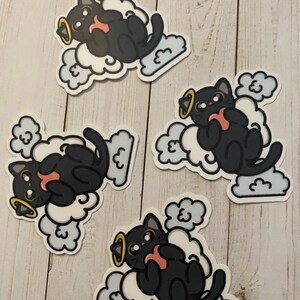 Angel Black Cat - Cat Sticker- Water Resistant Sticker, Laptop Sticker ...