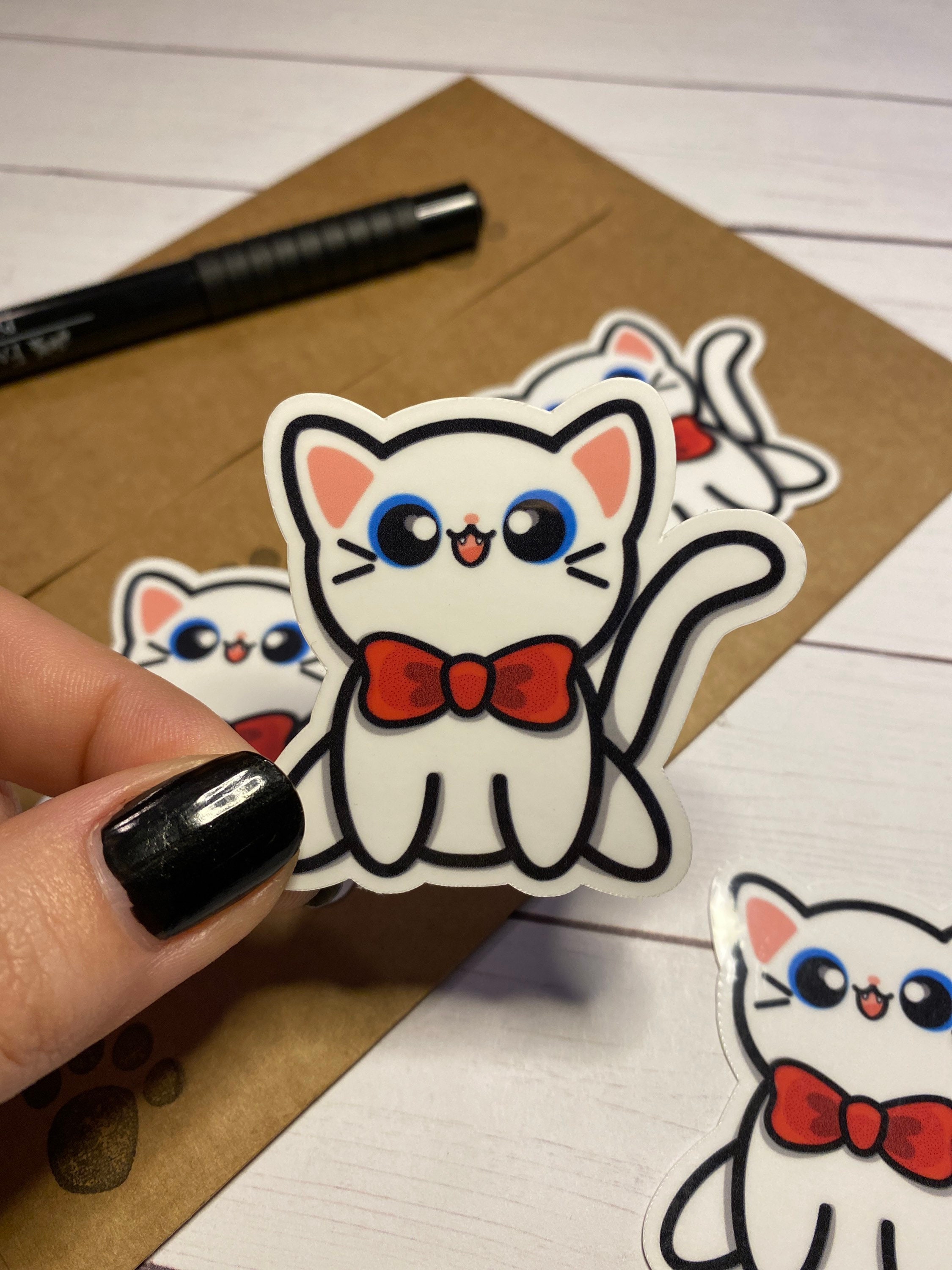 Bow Tie Cats Cat Sticker Water Resistant Sticker Laptop - Etsy