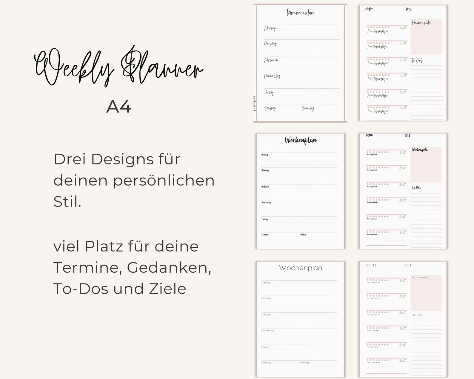 Double-sided Weekly Plan for Download I Weekly Planner I Printable I 3 ...