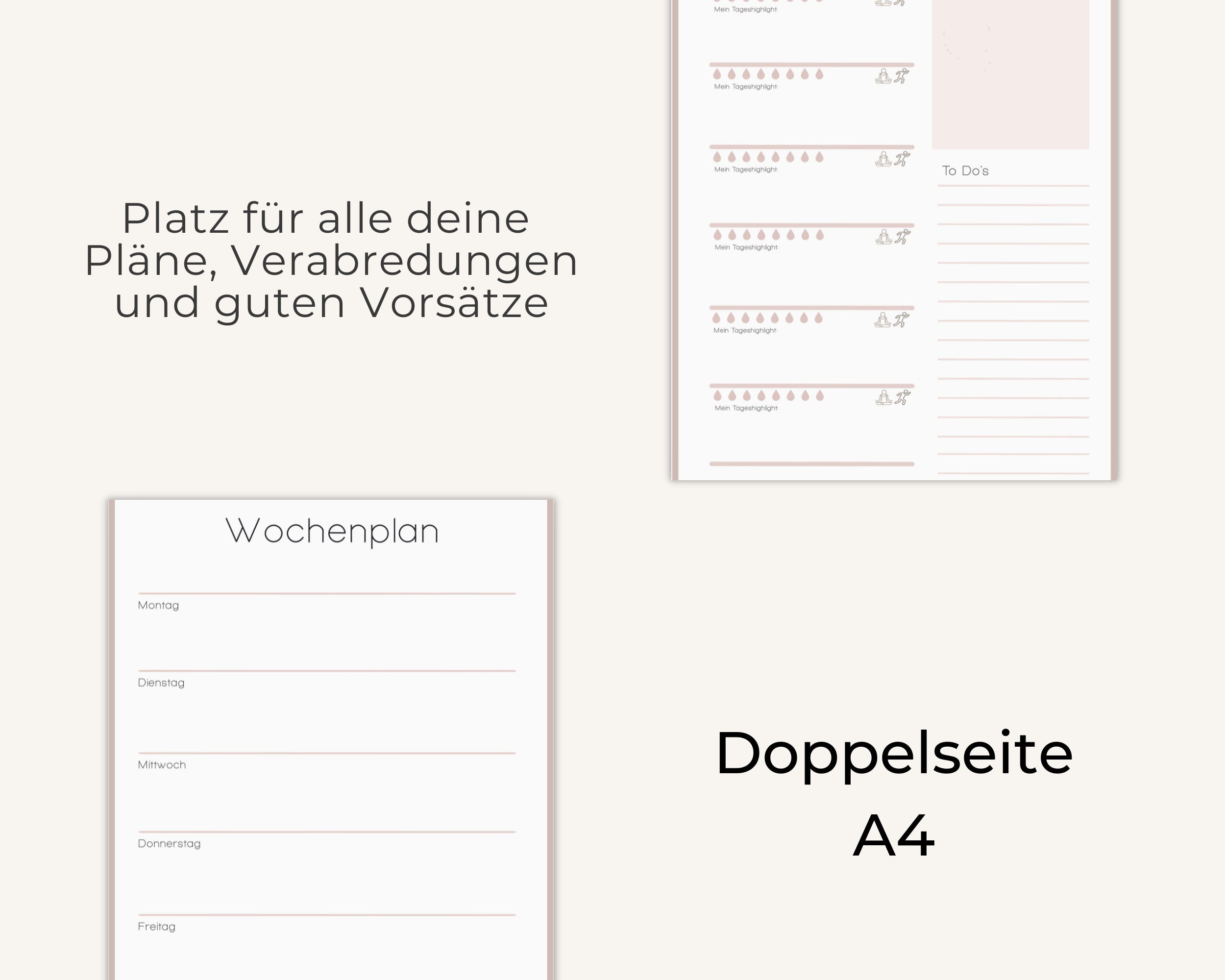 Double-sided Weekly Plan for Download I Weekly Planner I Printable I 3 ...