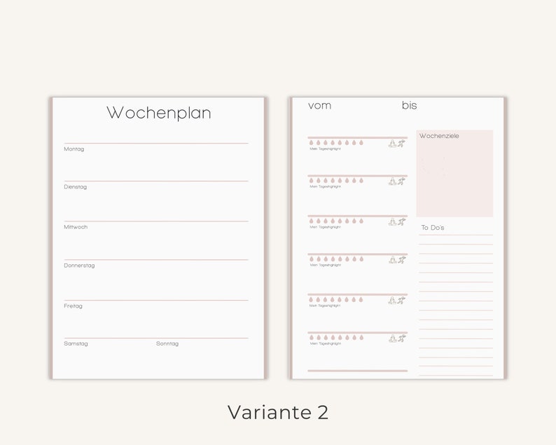 Double-sided Weekly Plan for Download I Weekly Planner I Printable I 3 ...