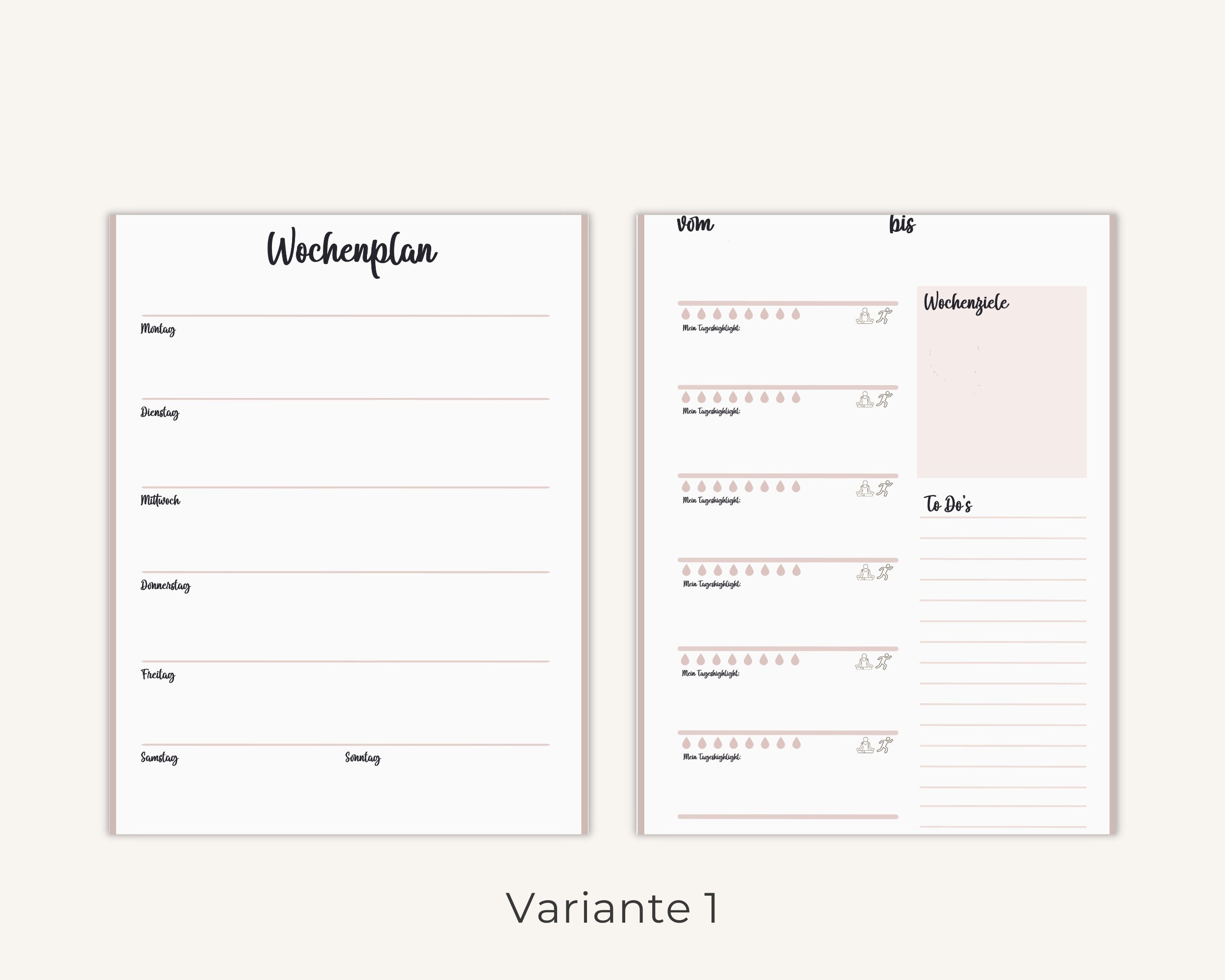 Double-sided Weekly Plan for Download I Weekly Planner I Printable I 3 ...