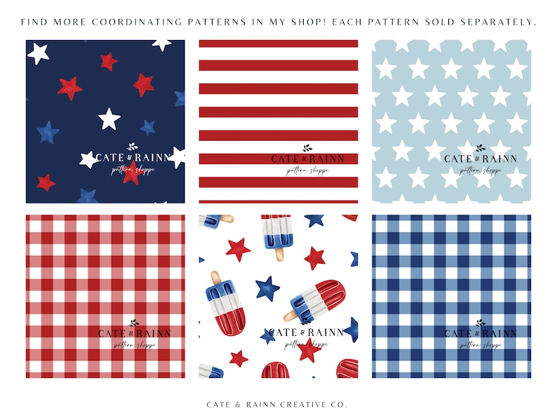 Berry Seamless Pattern 4th of July Seamless Patriotic | Etsy
