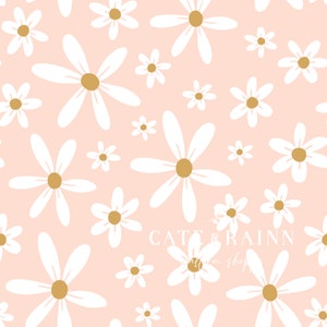 Daisy Pattern, Boho Floral Seamless Pattern, Repeat Pattern, Digital ...