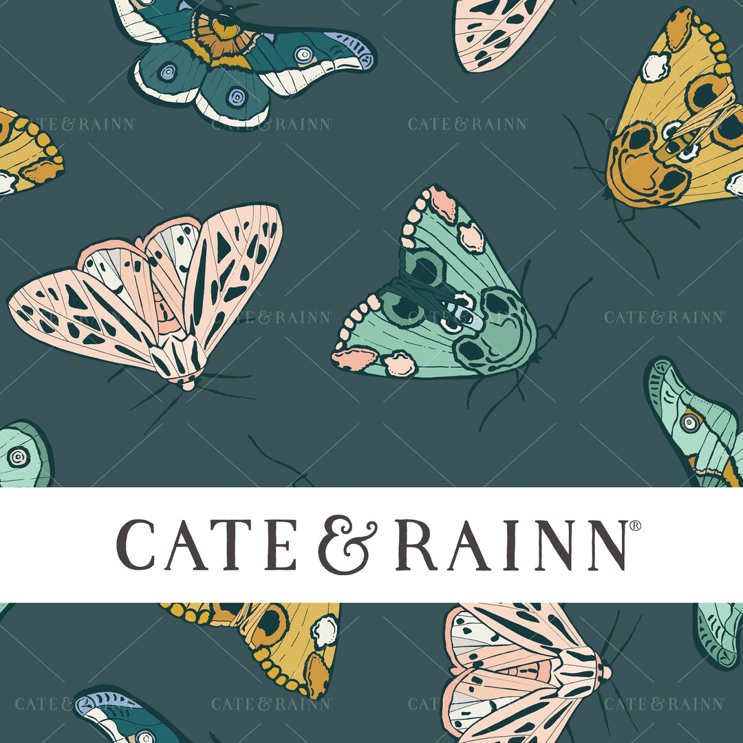 Boho Moth Pattern, Moths Art Seamless Pattern, Repeat Pattern, Digital ...