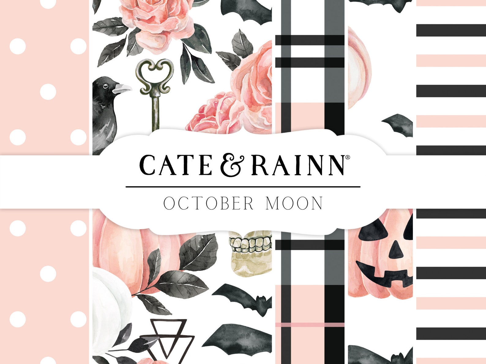 Pink Halloween Seamless Pattern Bundle October Moon - Etsy