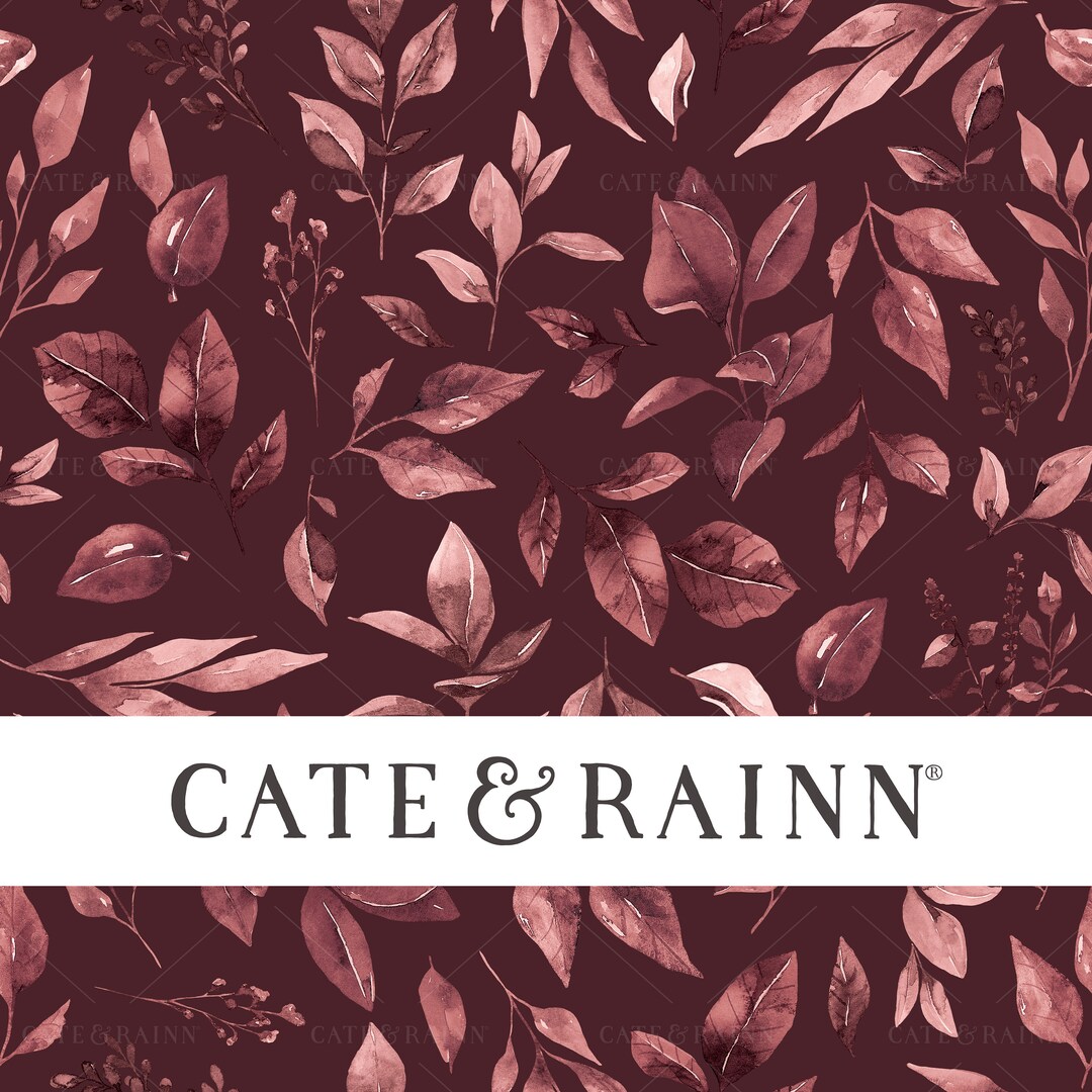 Burgandy Leaves Seamless Pattern, Felicity Collection, Boho Winter ...