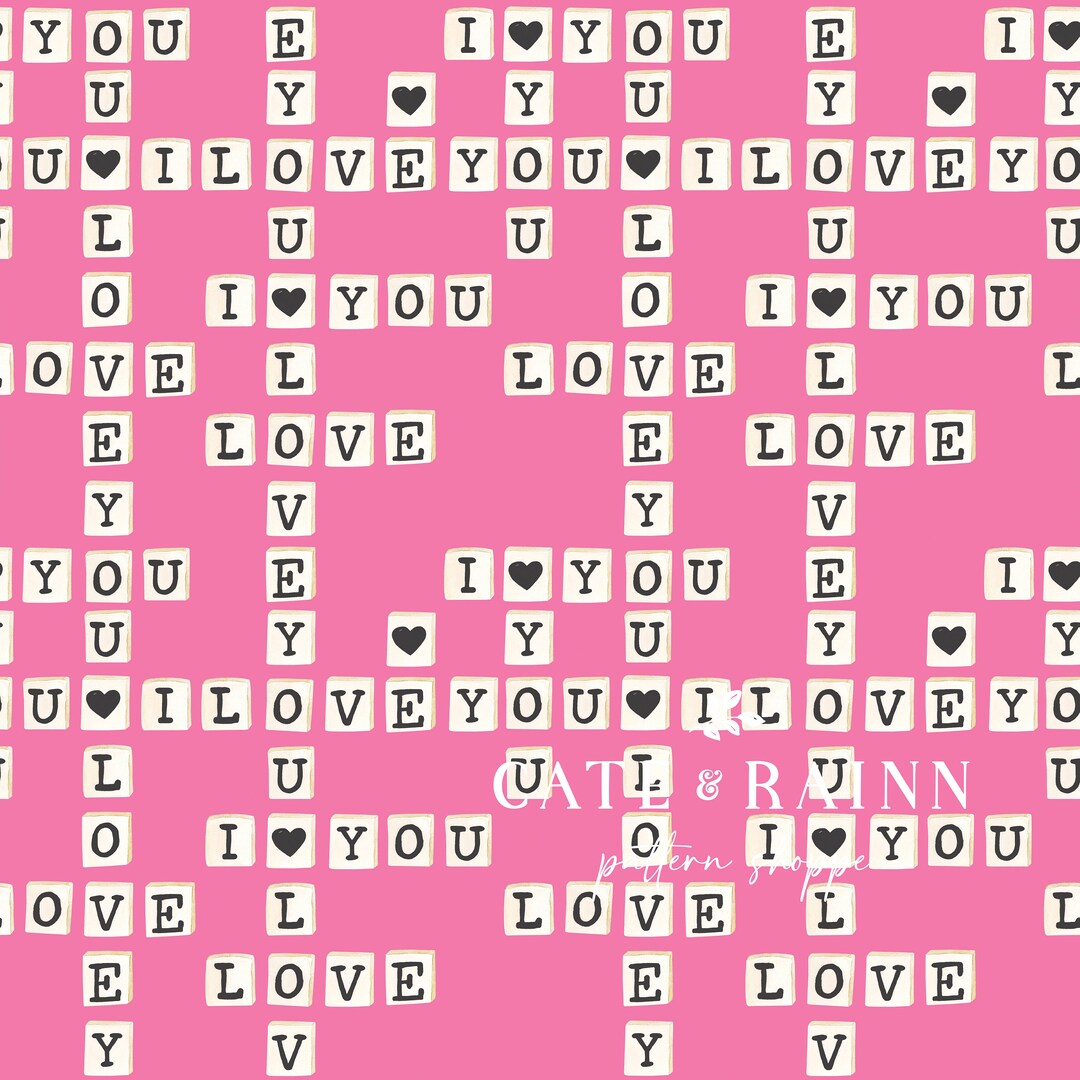 Valentine's Scrabble Tiles Seamless Pattern I Love You - Etsy