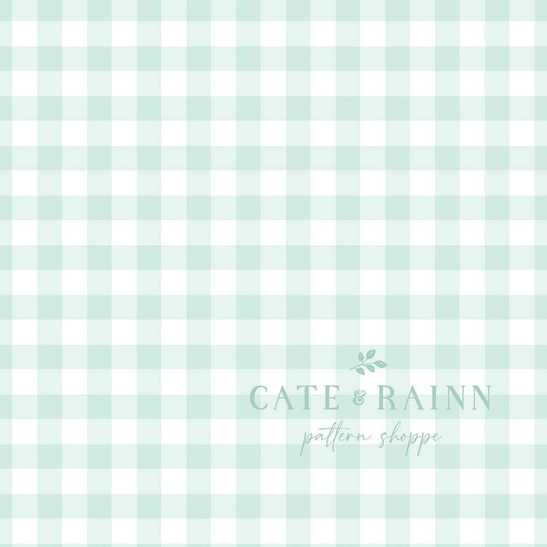 Mint Blue Gingham Pattern, Seamless Pattern, Repeat Pattern, Digital ...