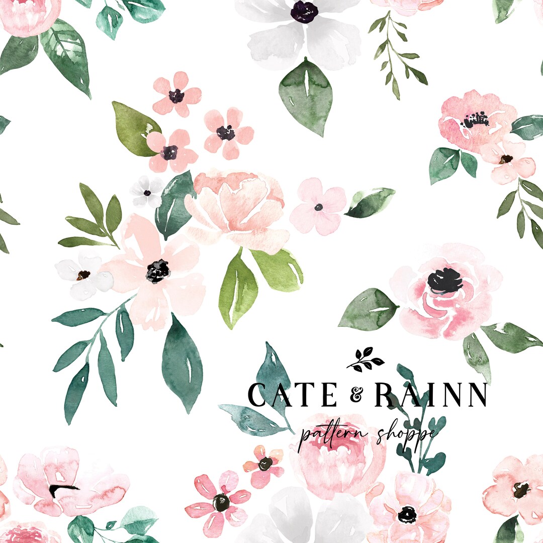 Pink Floral Seamless Pattern, Watercolor Floral, Digital Paper for ...