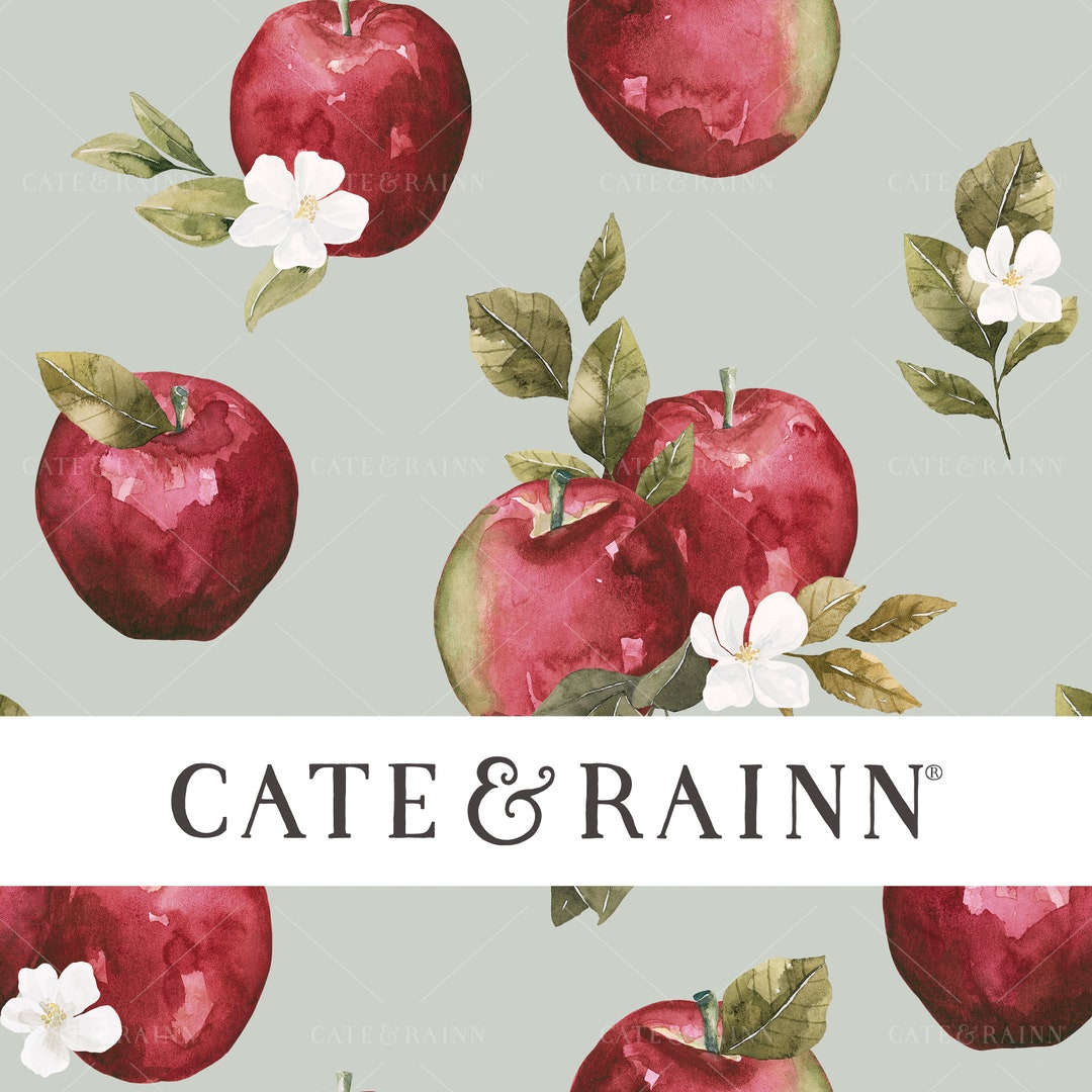 Watercolor Apples Seamless Pattern Apple Blossom Felicity - Etsy