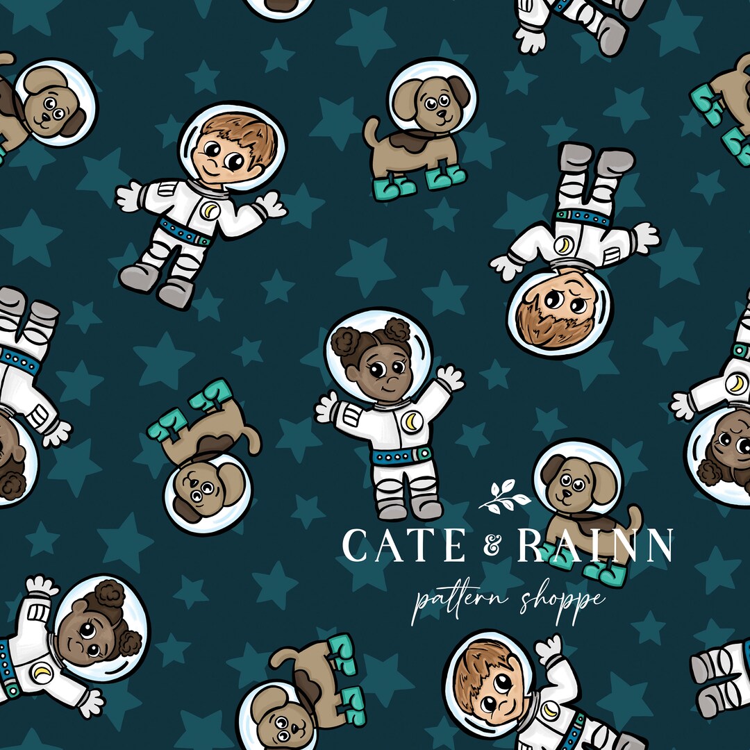 Astronaut Pattern Cute Outer Space Seamless Pattern Repeat - Etsy