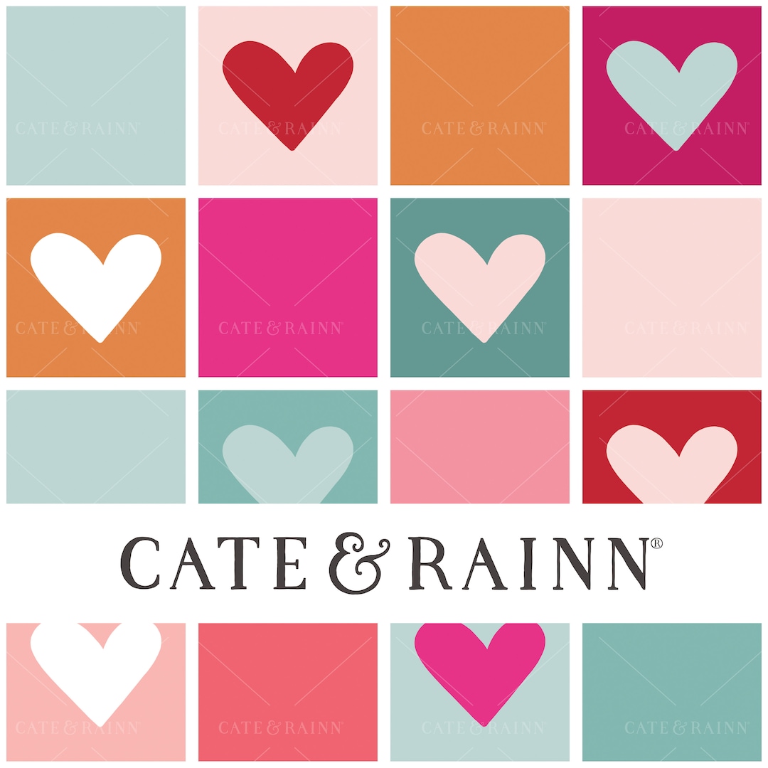 Colorful Heart Blocks Seamless Pattern, Love Doodles Collection ...
