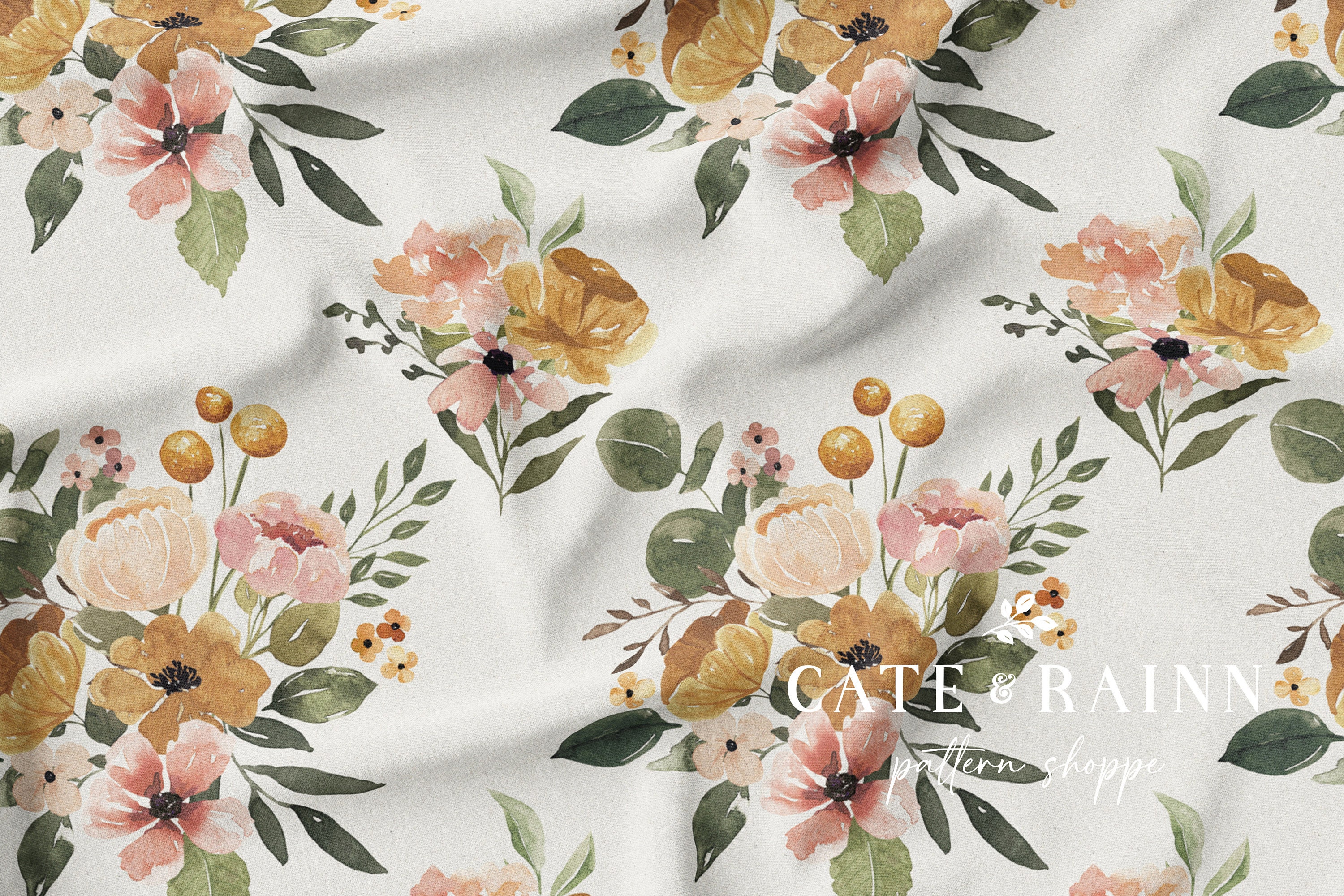 Boho Floral Seamless Pattern Watercolor Floral Charlotte | Etsy