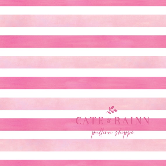 Pink Stripes Seamless Pattern Watercolor Stripe Repeat | Etsy