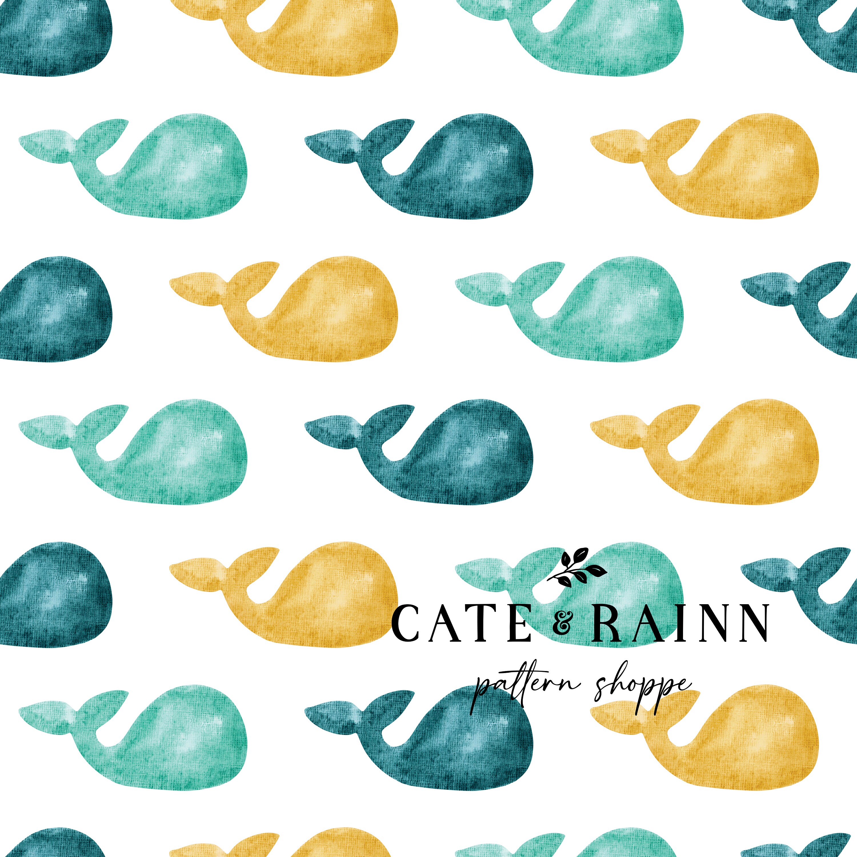 Colorful Whale Pattern Watercolor Whales Repeating Pattern - Etsy